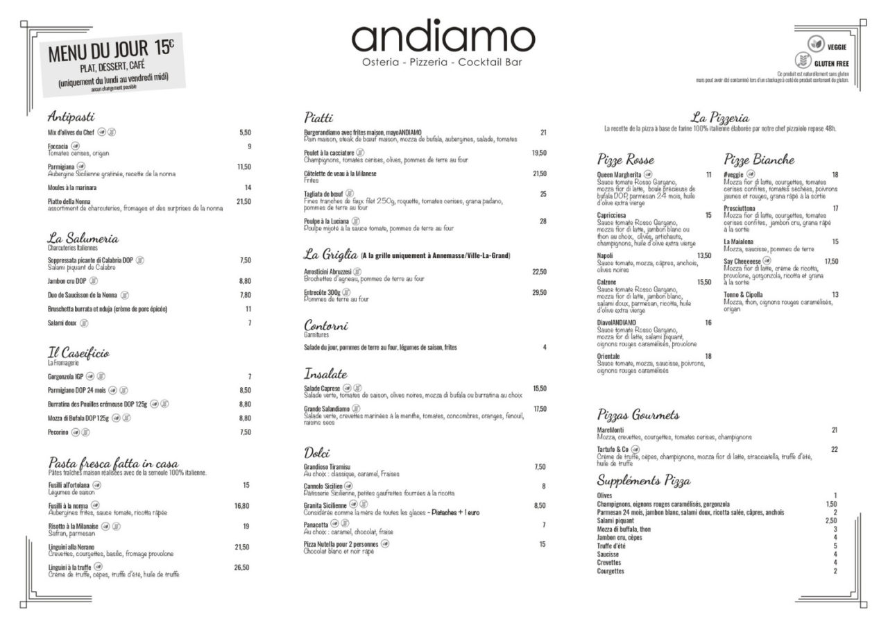 LA CARTE - Andiamo-osteria